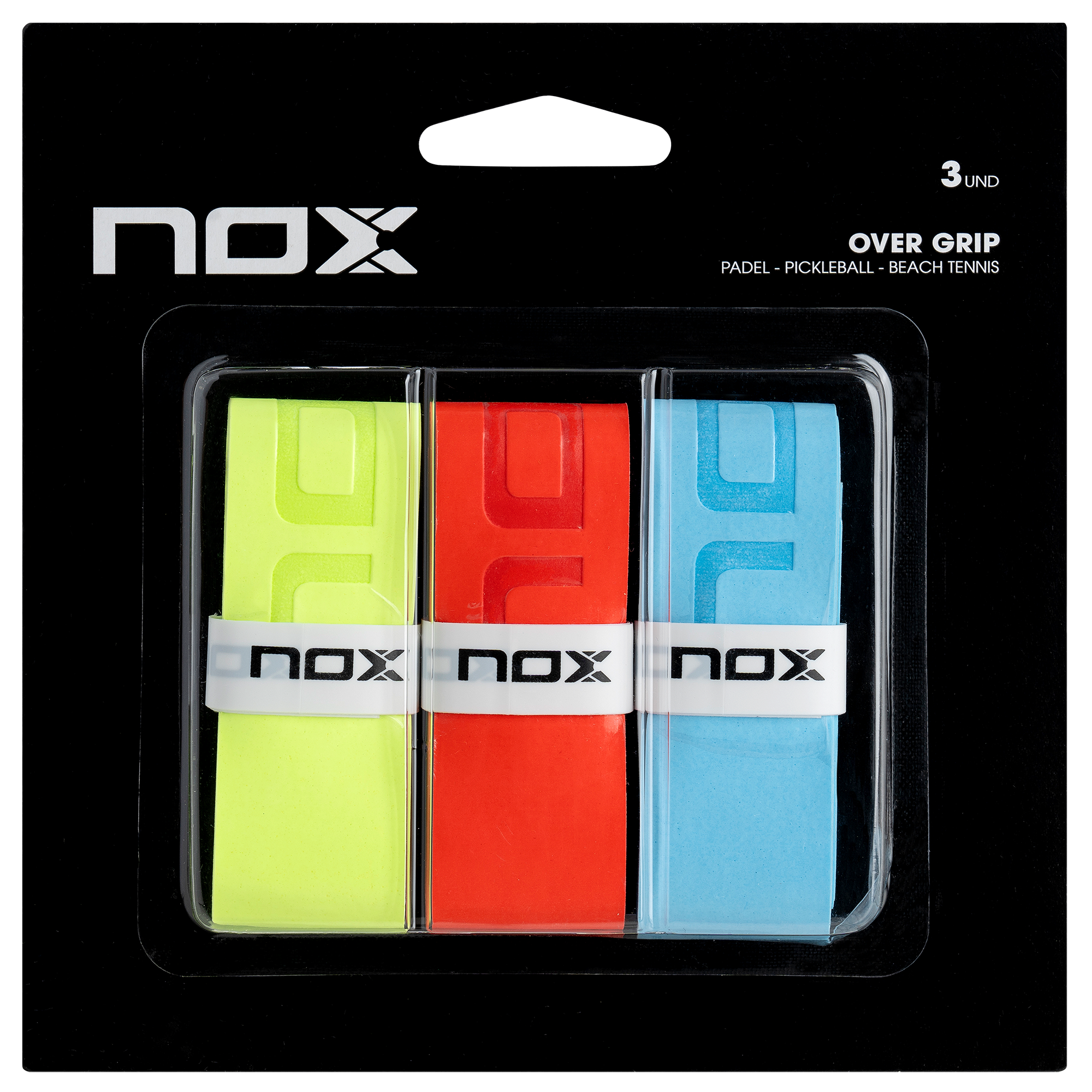 NOX - Colourful Overgrip 3 pack - Red, Lime, Blue – ThePadelShop.co.nz
